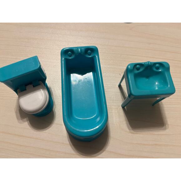 Plasco | Toys | Plasco Plastic Dollhouse Furniture Bathroom Tub Sink ...